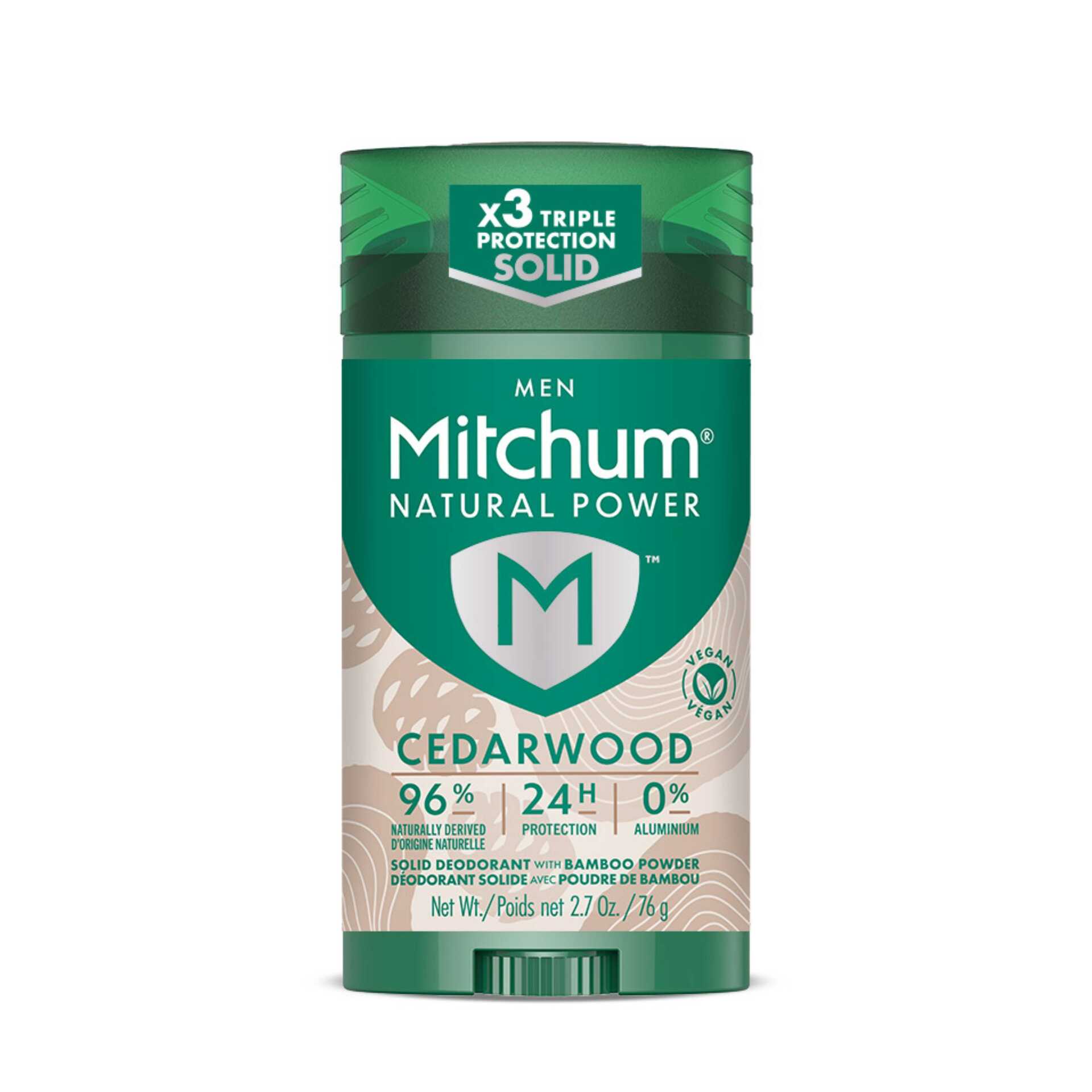 MITCHUM Men 24H Natural Power Solid Stick Cedarwood 76gr – mitchprod